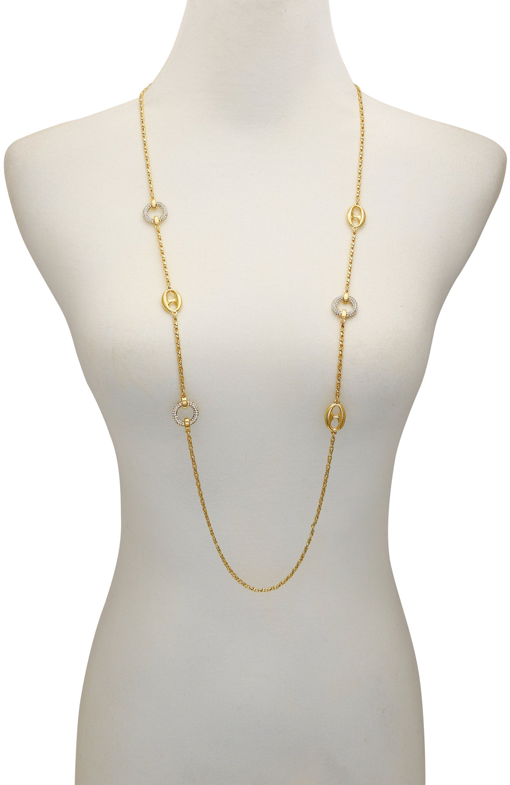 Signature Mixed Link Pavé Long Necklace - Vince Camuto